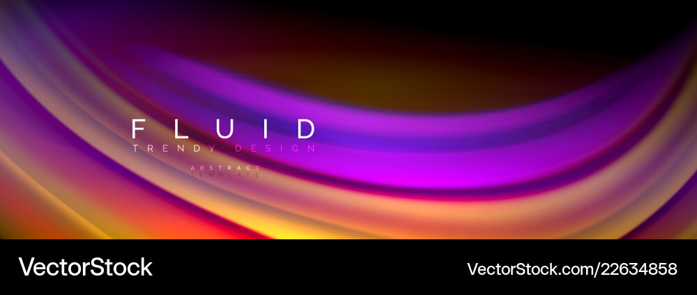 Fluid color wave line background trendy abstract Vector Image