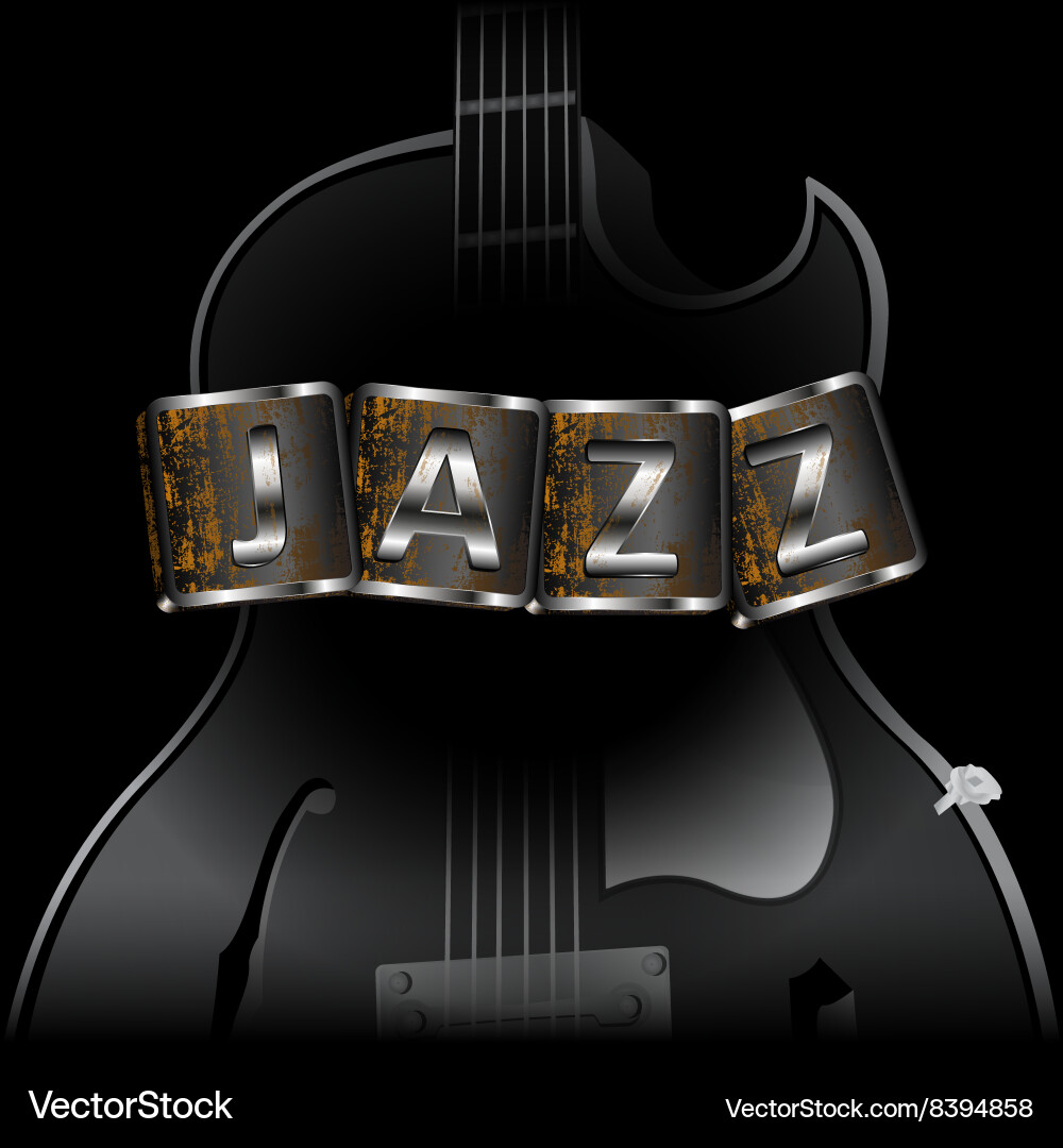 Guitar with the words jazz Royalty Free Vector Image