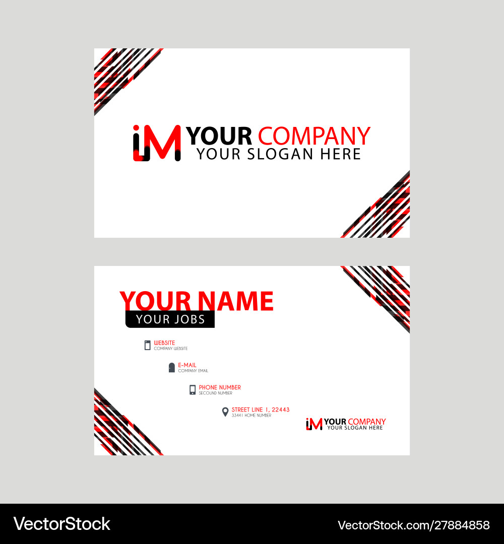 Horizontal name card with decorative accents on Vector Image