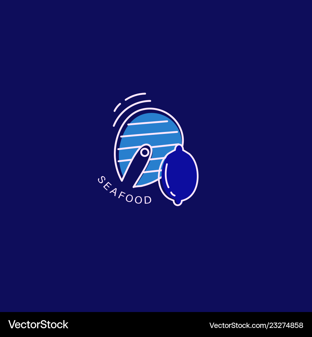 Icon and logo for seafood restaurant Royalty Free Vector