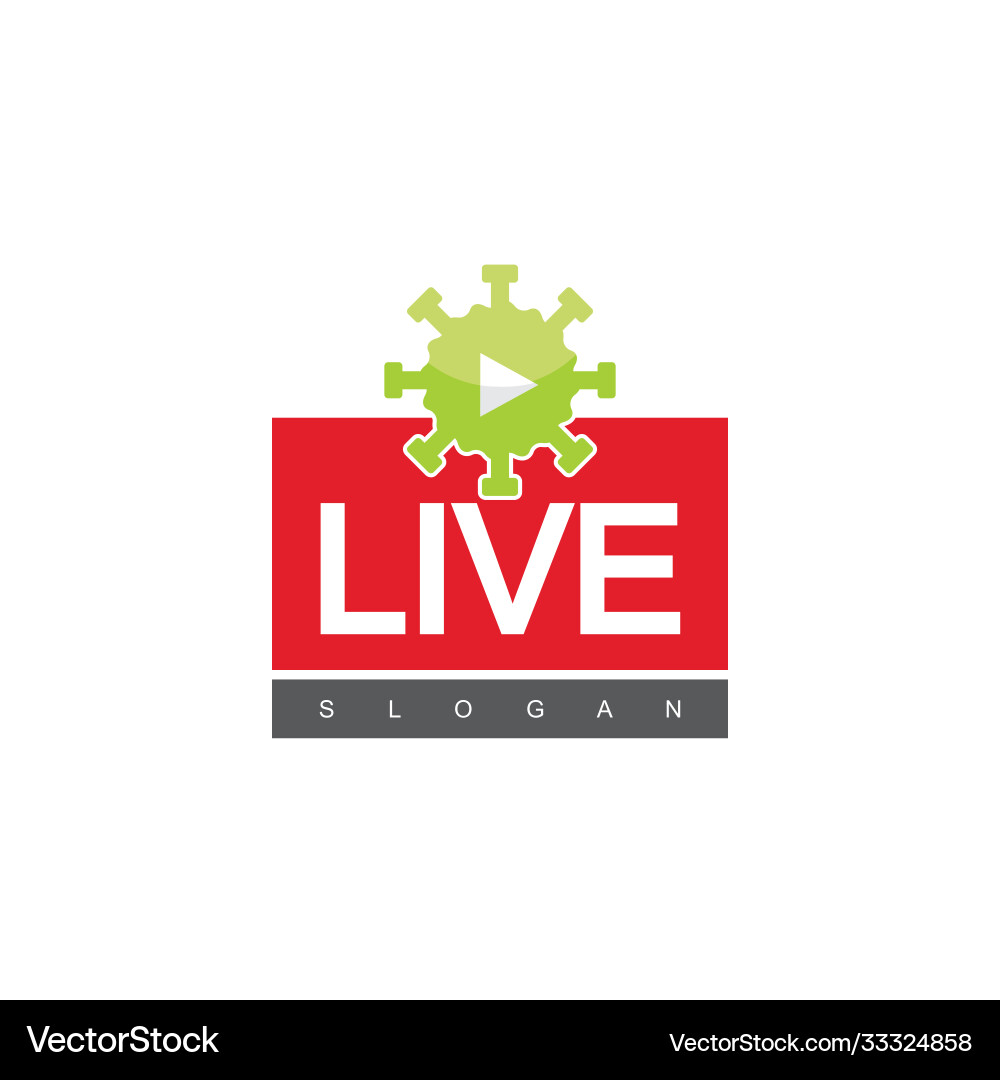 Live streaming logo for virus updates corona Vector Image