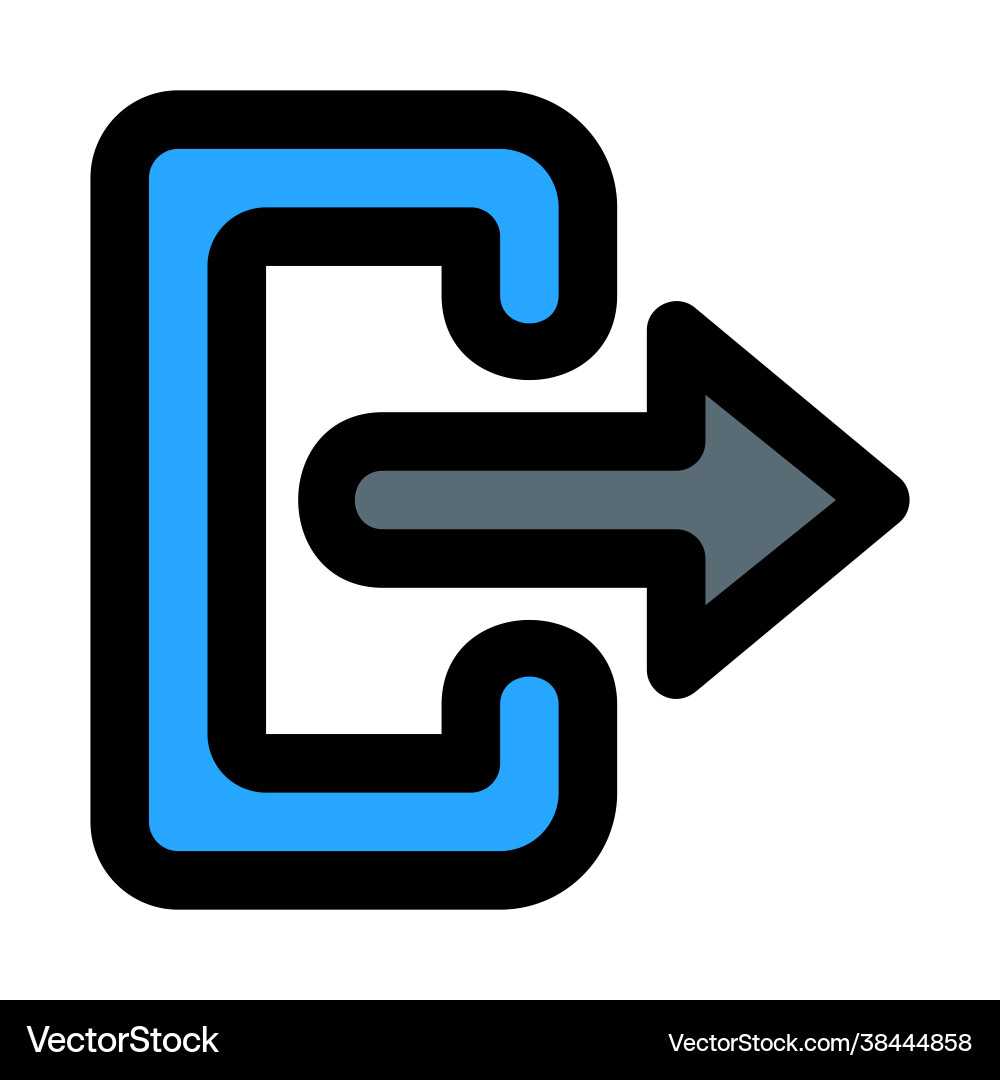 Log out icon in filled line style for any projects