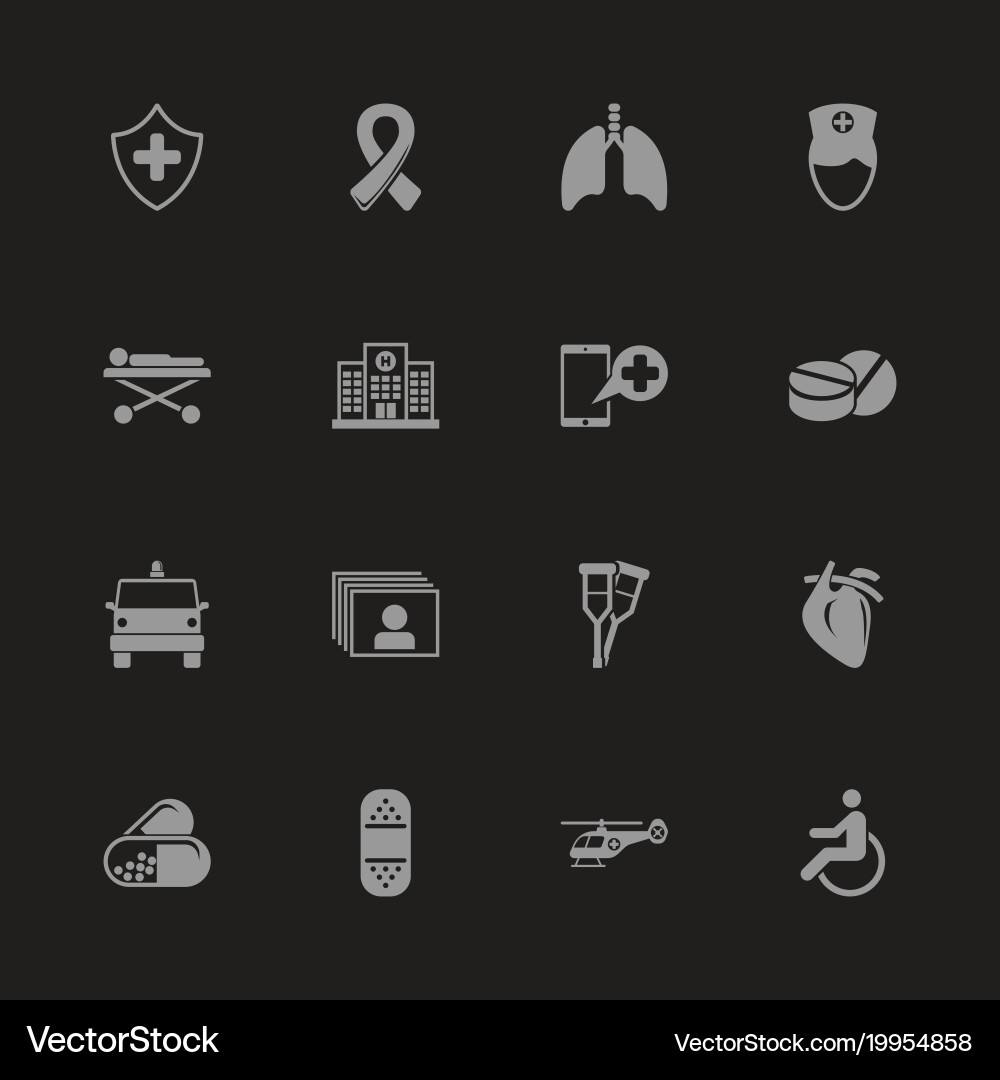 Medical transportation - flat icons Royalty Free Vector