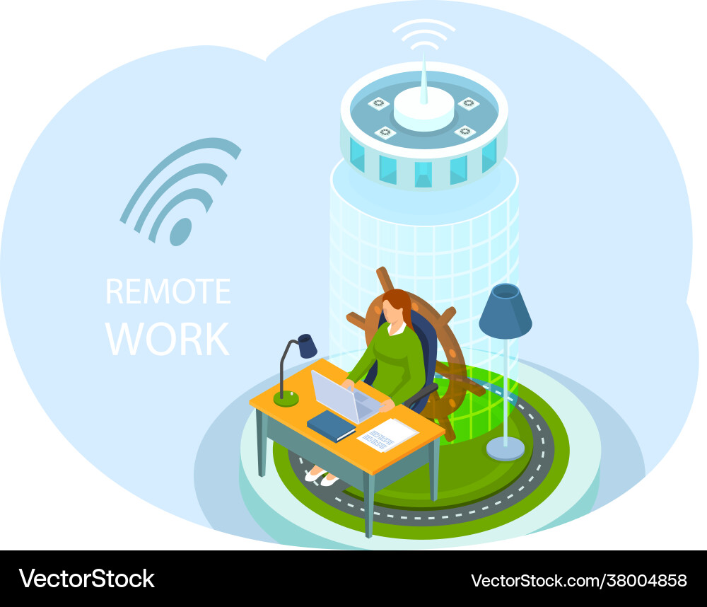 Remote team work online meeting workspace video Vector Image