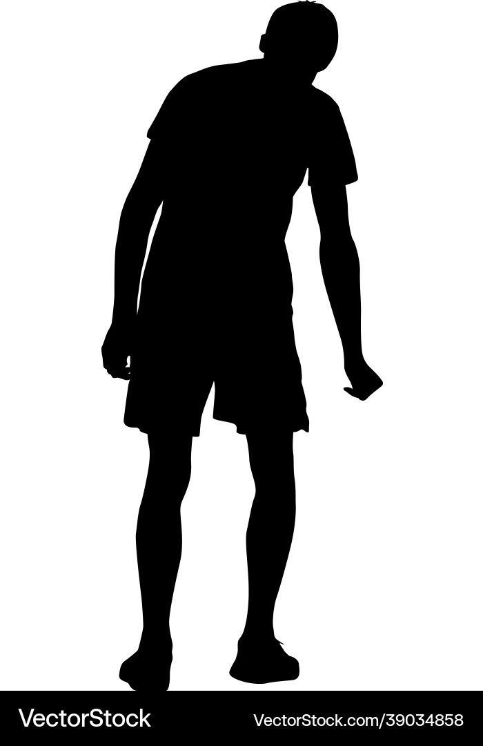 Silhouette people in different poses bent over Vector Image