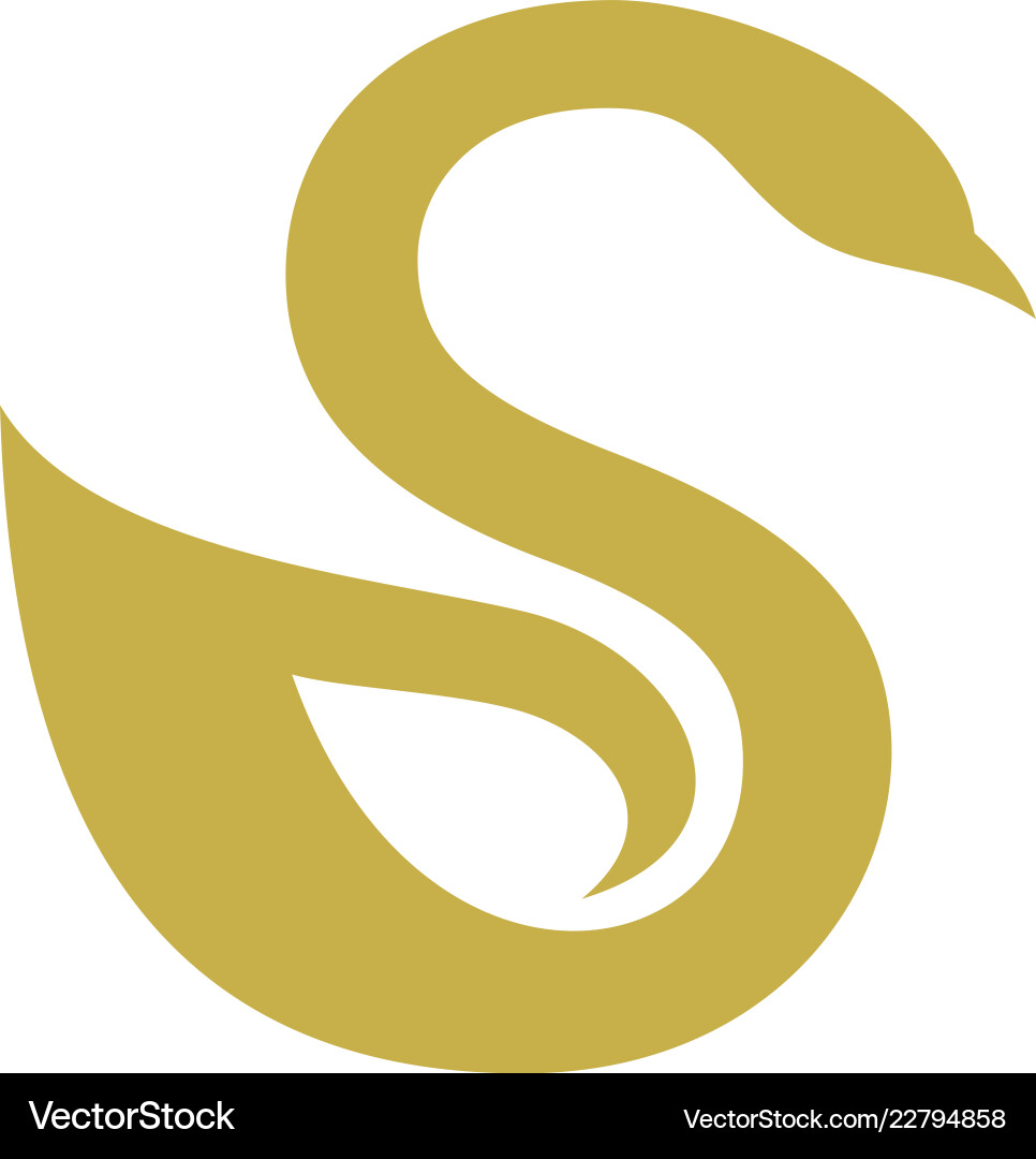 Swan letter s logo icon design Royalty Free Vector Image