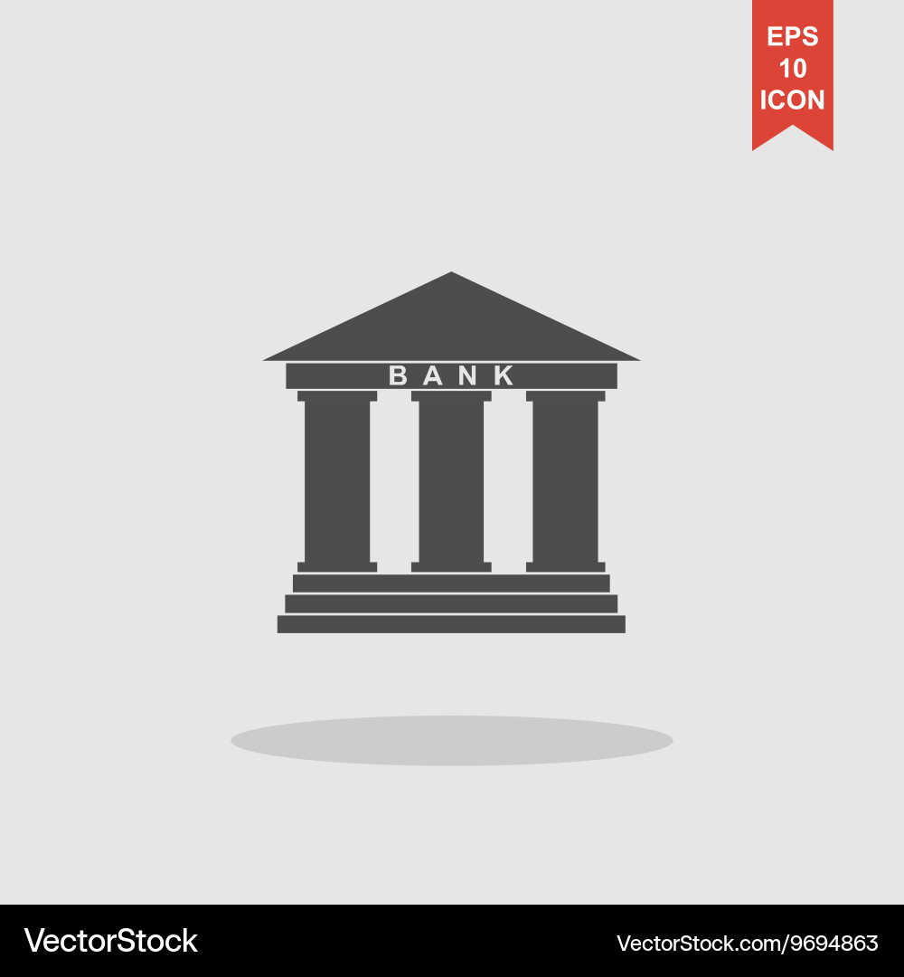 Bank icon modern design flat style Royalty Free Vector Image