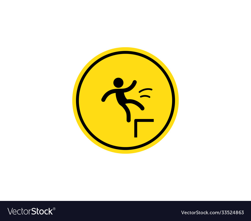 Caution possible fall from height attention Vector Image