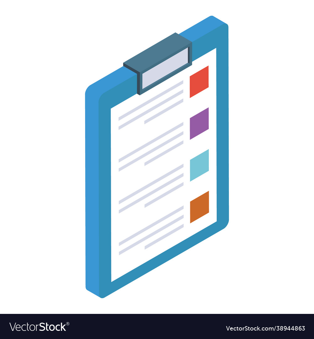 Checklist isometric Royalty Free Vector Image - VectorStock