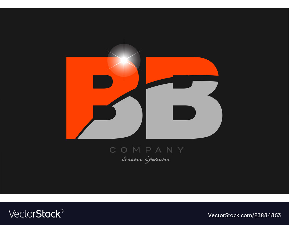 Combination letter bb b b in grey orange color Vector Image Combination letter bb b b in grey orange color Vector Image