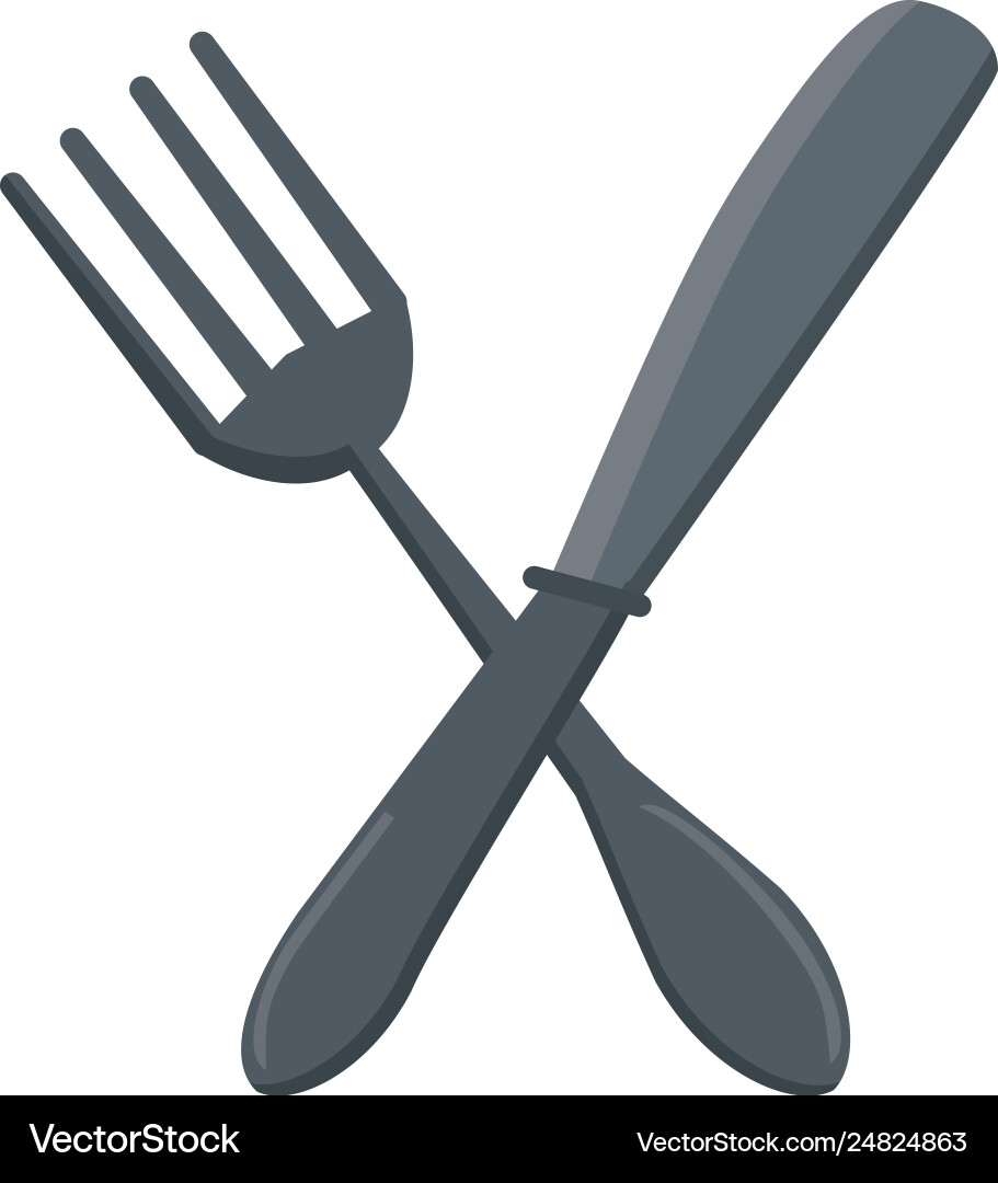 Cutlery fork and knife crossed symbol Royalty Free Vector