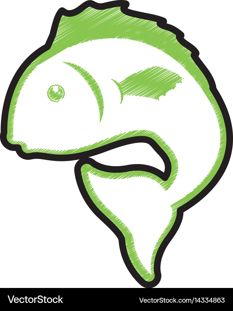 Fish sea animal symbol Royalty Free Vector Image