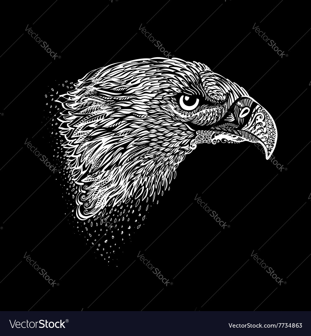 Hand-drawn eagle Royalty Free Vector Image - VectorStock
