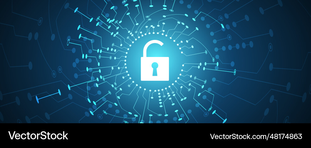 Internet digital security technology concept Vector Image