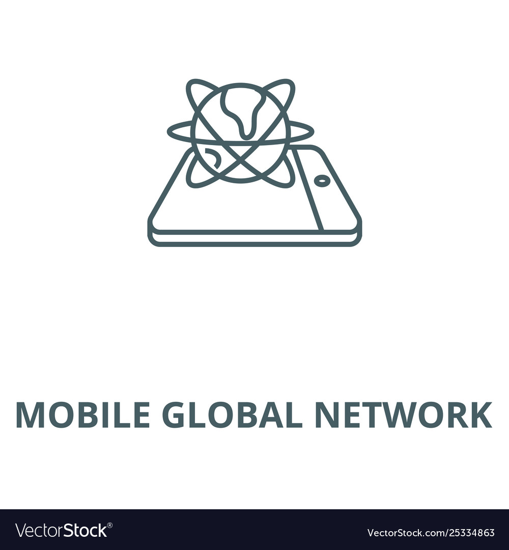 Mobile global network line icon linear Royalty Free Vector Mobile global network line icon linear Royalty Free Vector