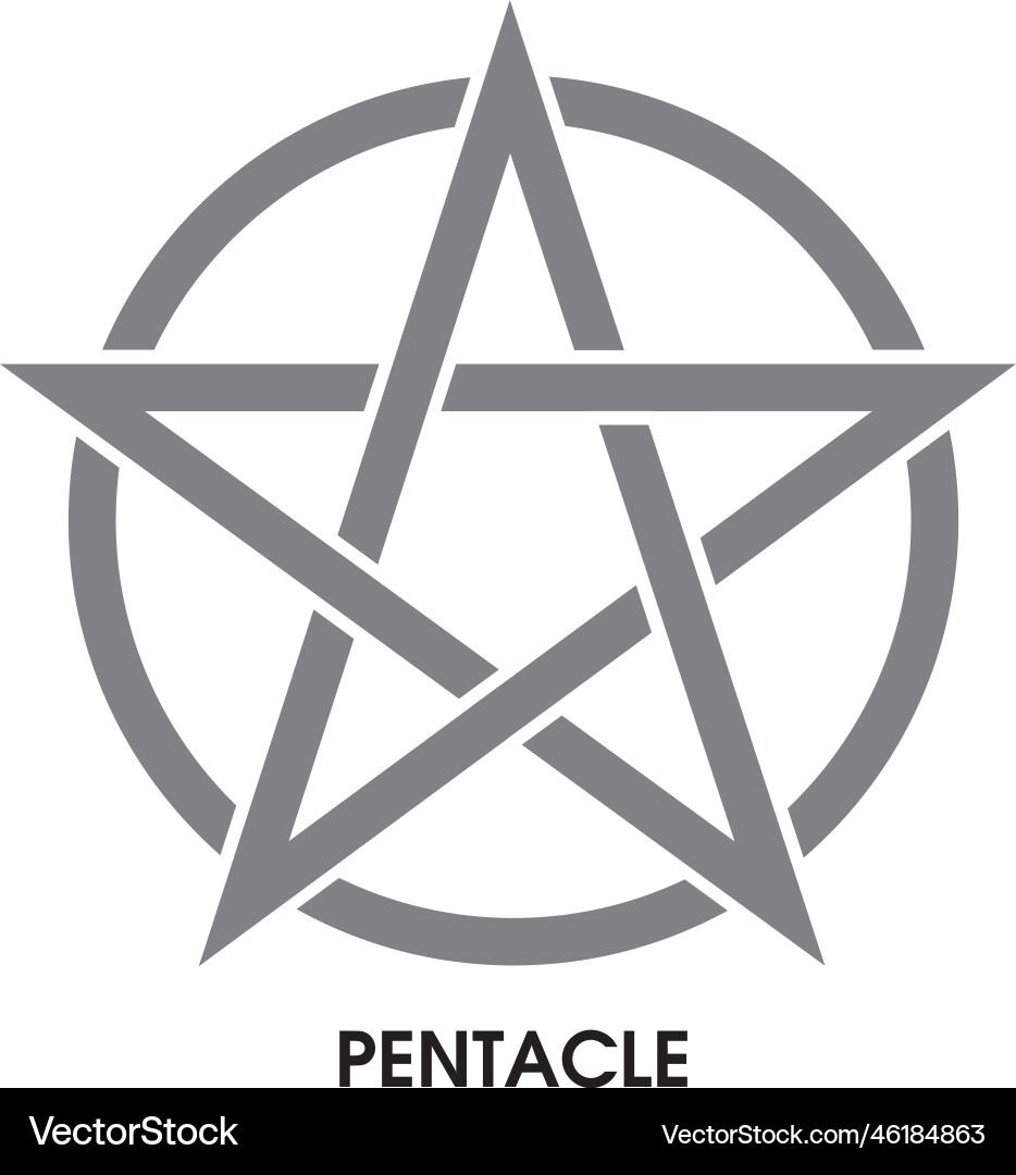 Pentacle symbol religious sign pentagram star Vector Image