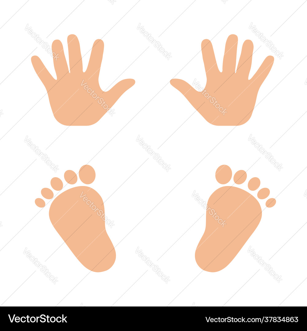 Prints hands and feet a child Royalty Free Vector Image