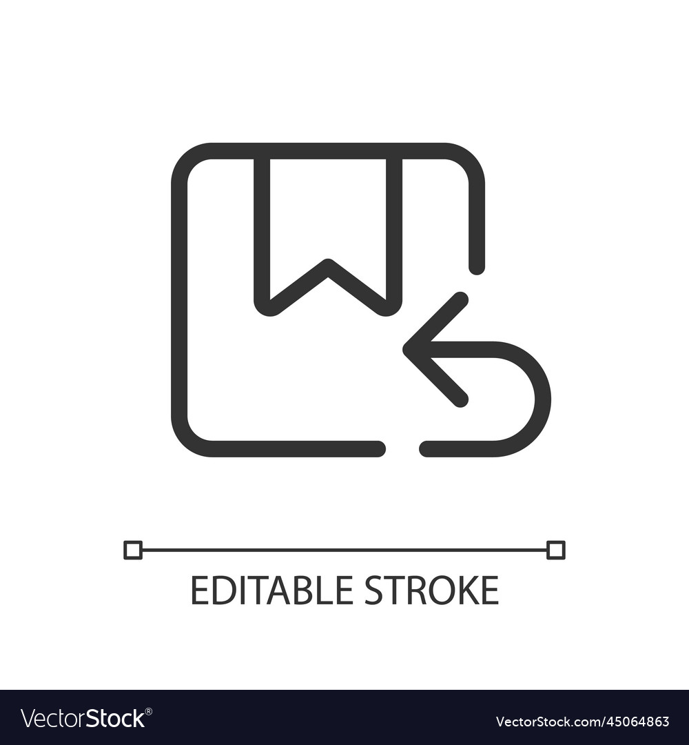 Return parcel pixel perfect linear ui icon Vector Image