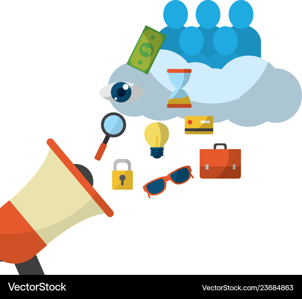 Shopping online and advertising Royalty Free Vector Image