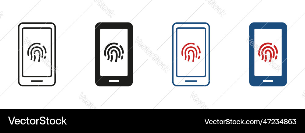 Touch id in smartphone pictogram biometric Vector Image
