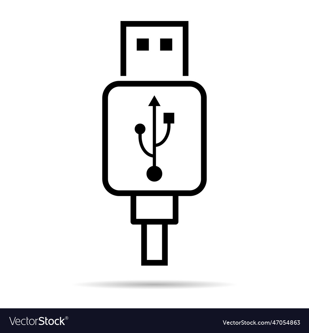 Usb plug cable icon technology with shadow Vector Image