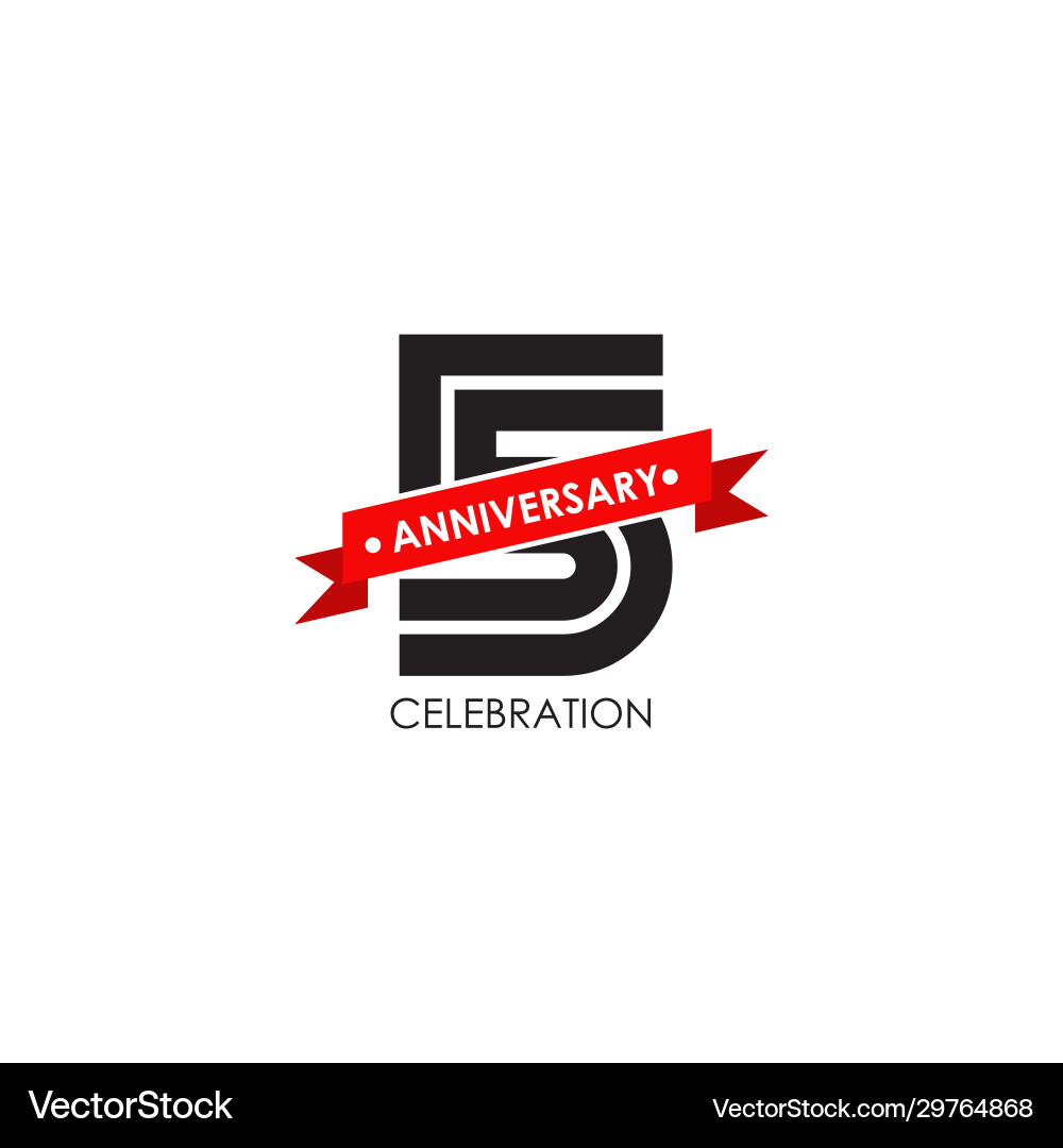 5th year celebrating anniversary emblem logo Vector Image