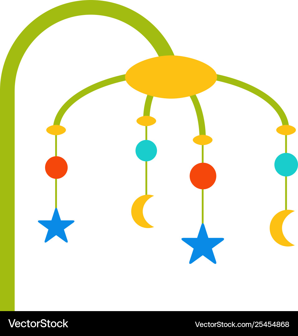 Baby mobile in flat design cartoon Royalty Free Vector Image