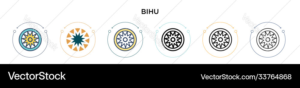 Bihu icon in filled thin line outline and stroke Vector Image