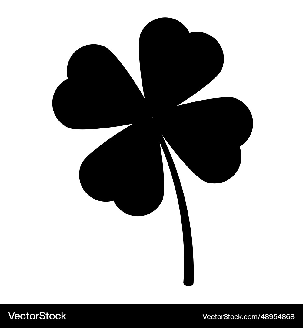 Black silhouettes of clover leaf Royalty Free Vector Image