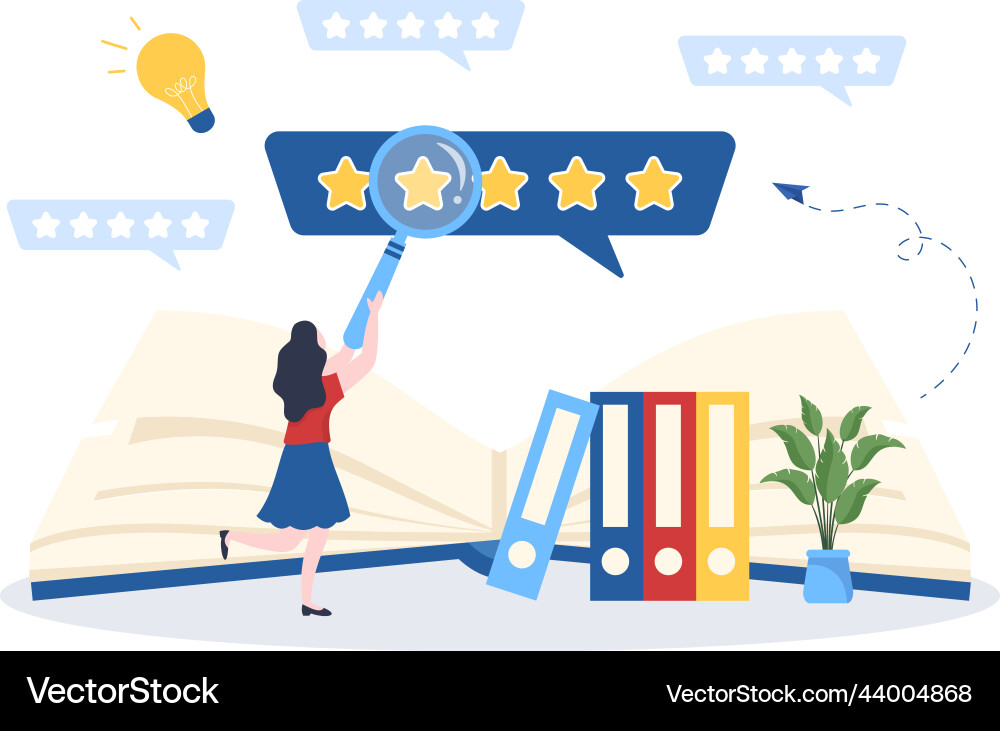 Book review template hand drawn cartoon flat Vector Image