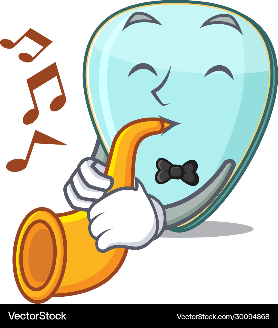Cartoon character style guitar plectrum Royalty Free Vector