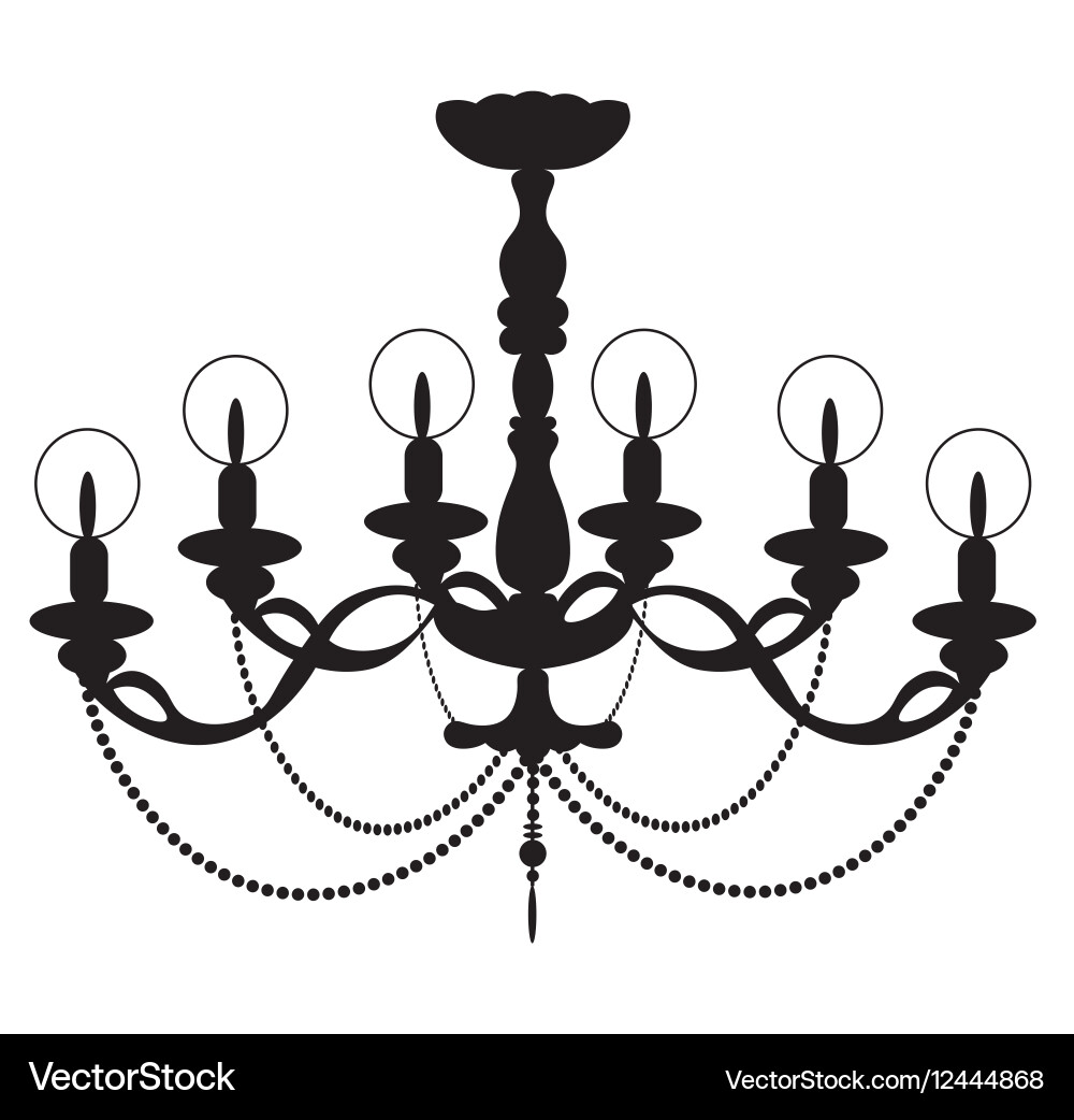 Classic chandelier on white Royalty Free Vector Image