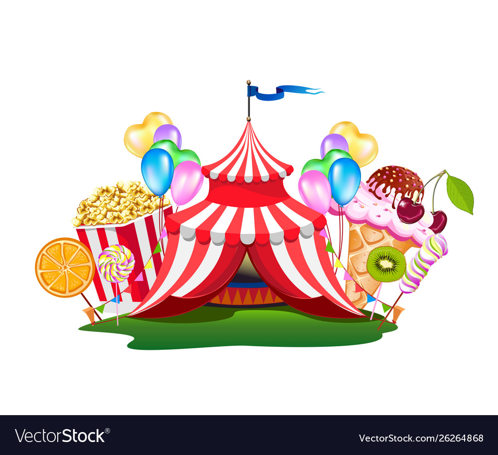 Colorful circus tent Royalty Free Vector Image