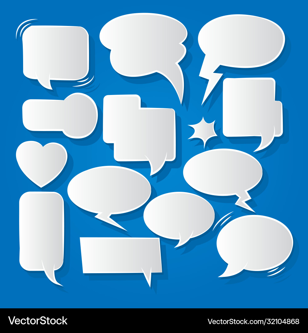 Comic bubble speech balloons cartoon 145 Vector Image