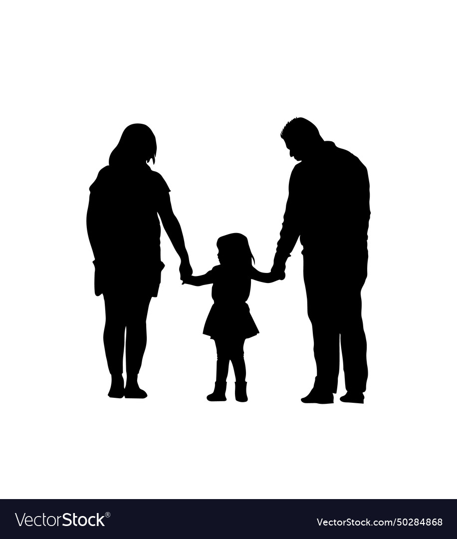 Family mom and dad walking together with kids Vector Image