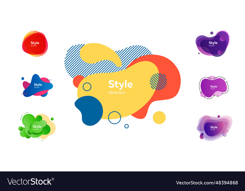 Fluid gradient shapes Royalty Free Vector Image