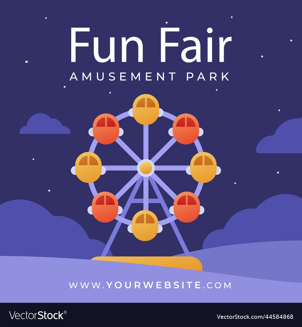Fun fair event posts set Royalty Free Vector Image