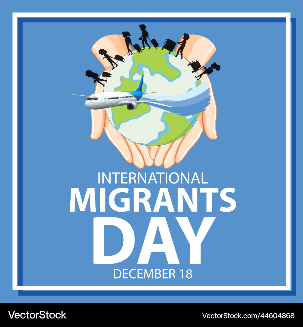 International migrants day banner design Vector Image