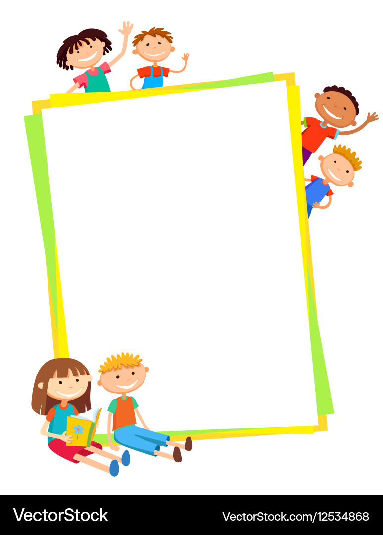 Kids bunner around vertical banner Royalty Free Vector Image