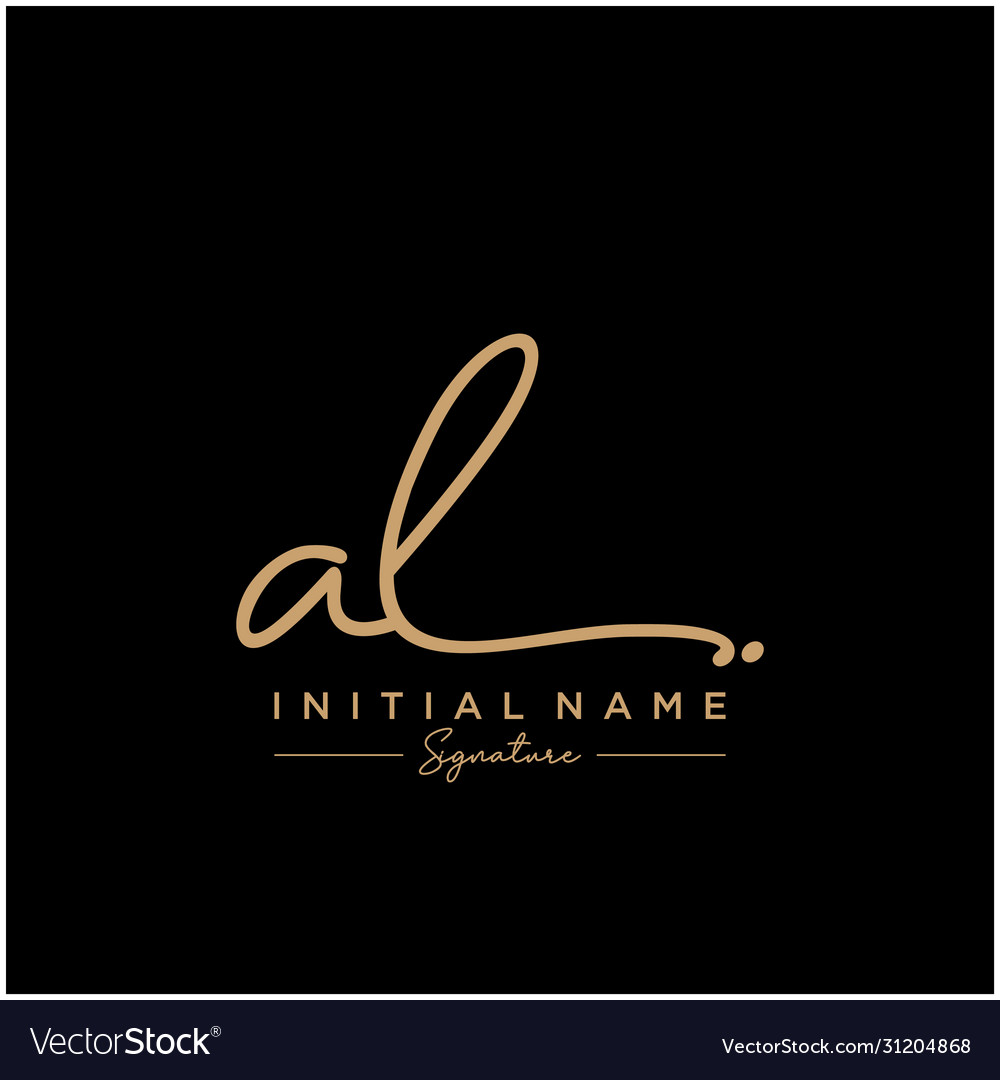 Letter al signature logo template Royalty Free Vector Image