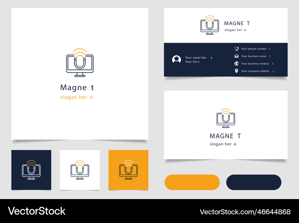 Magnet logo design with editable slogan branding Vector Image
