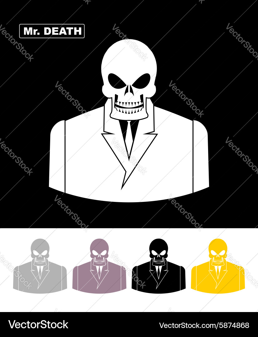 Mr death skull wearing businessman skeleton Vector Image