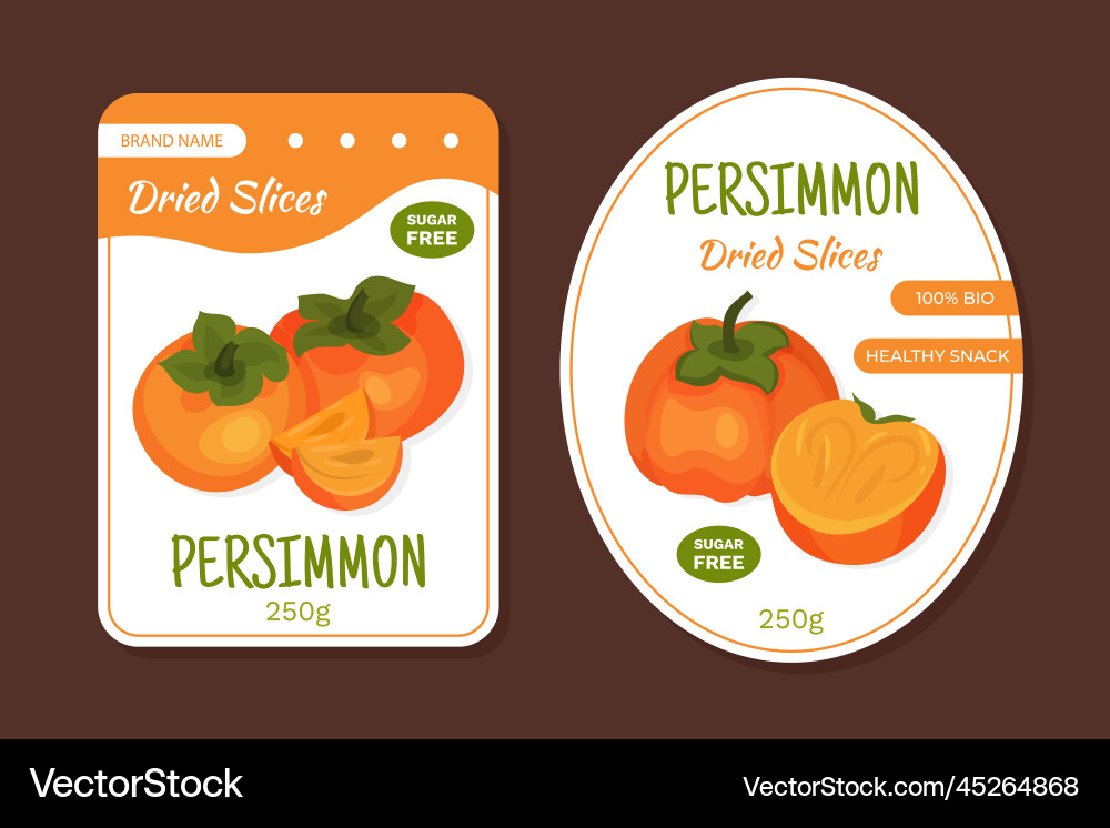 Persimmon fruit dried slices natural organic Vector Image