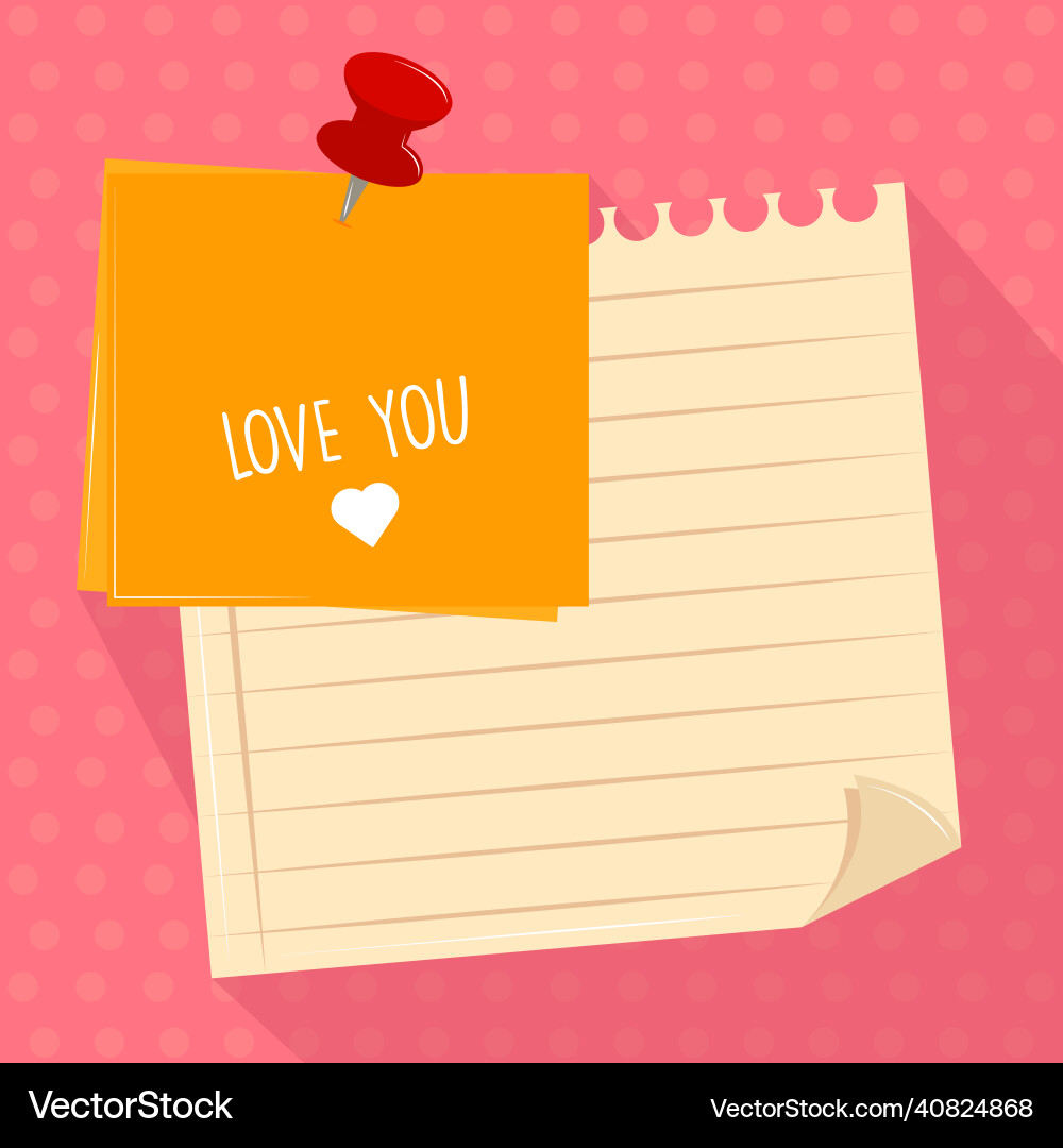 Torn paper love note Royalty Free Vector Image