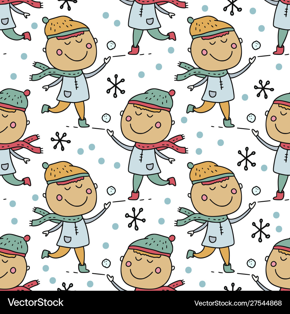 Winter seamless pattern Royalty Free Vector Image