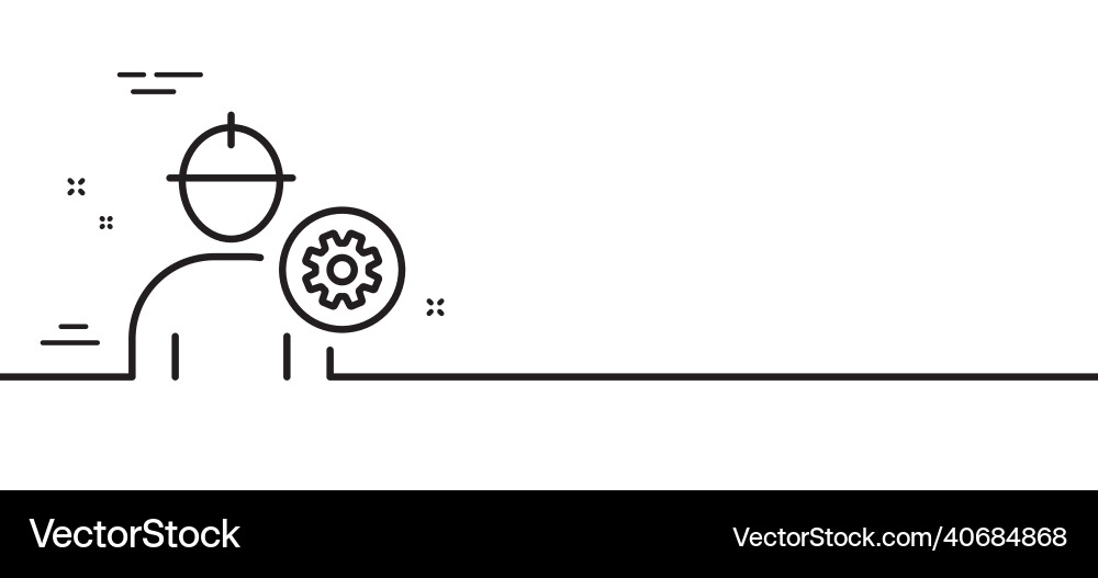 Worker line icon male profile sign minimal Vector Image