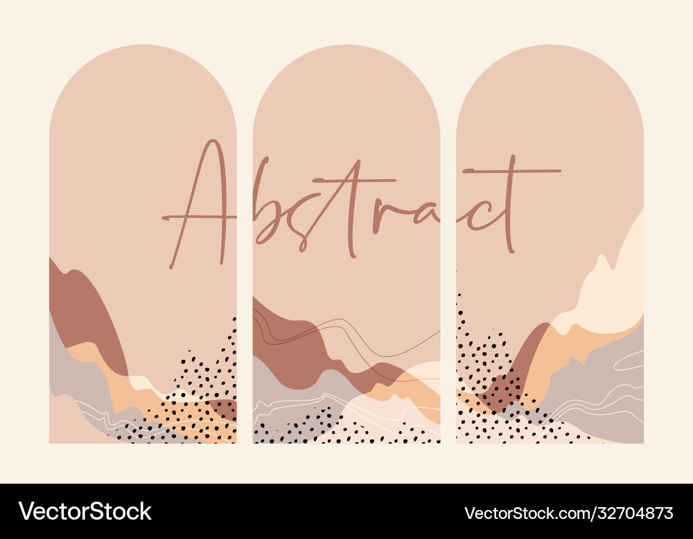 Abstract landscape arches sun pastel colors Vector Image