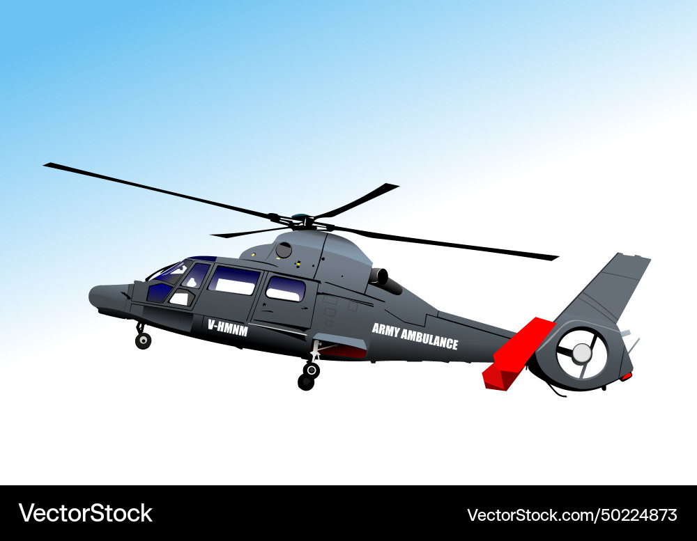 Army ambulance helicopters 3d hand drawn Vector Image