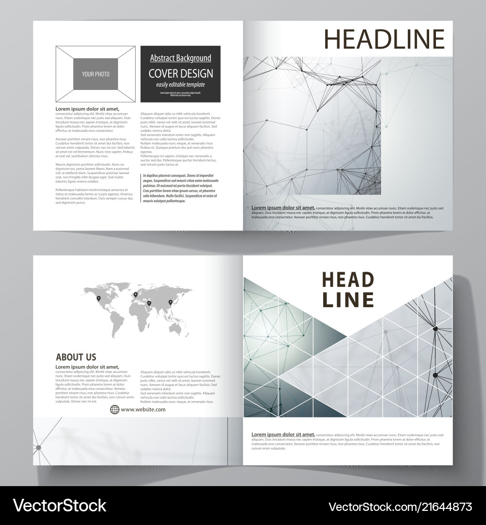Business templates for square design bi fold Vector Image