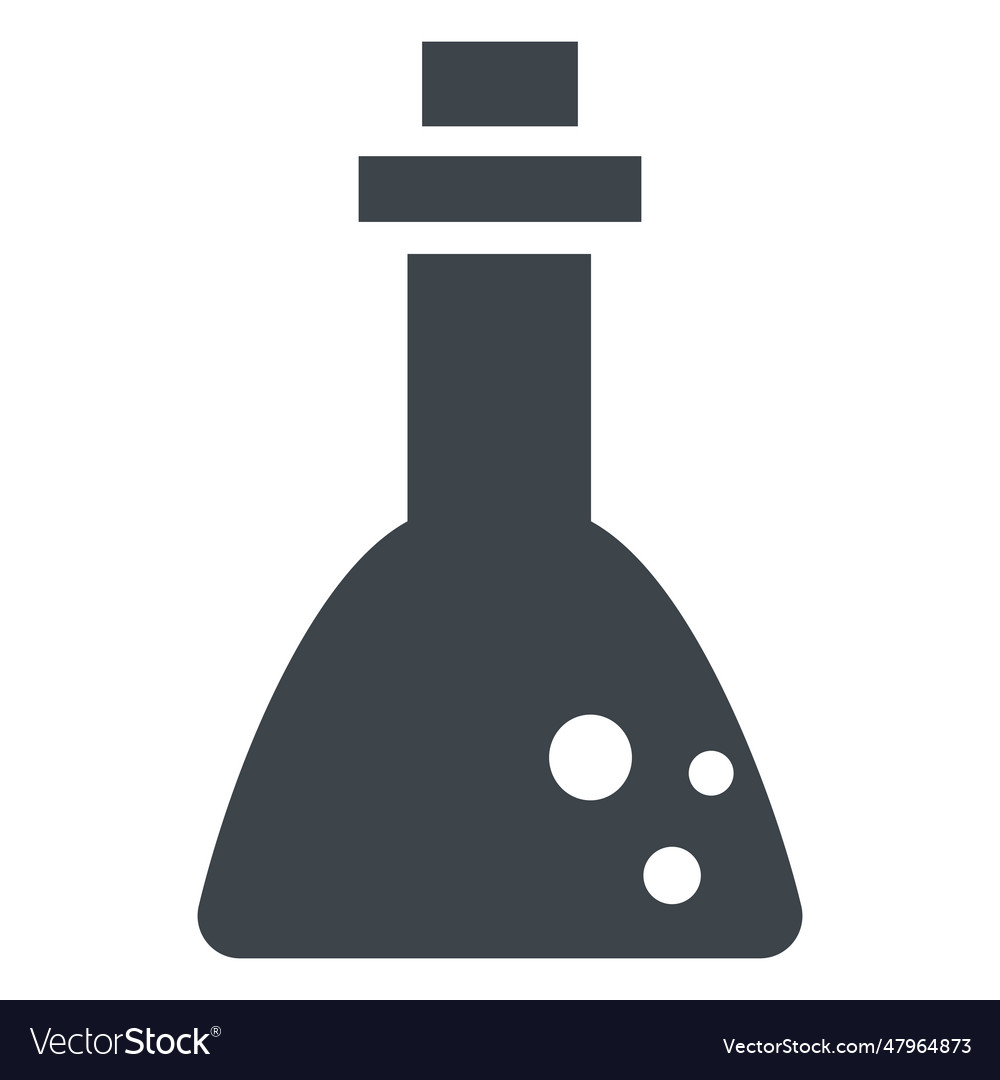 Chemistry flask flat icon Royalty Free Vector Image